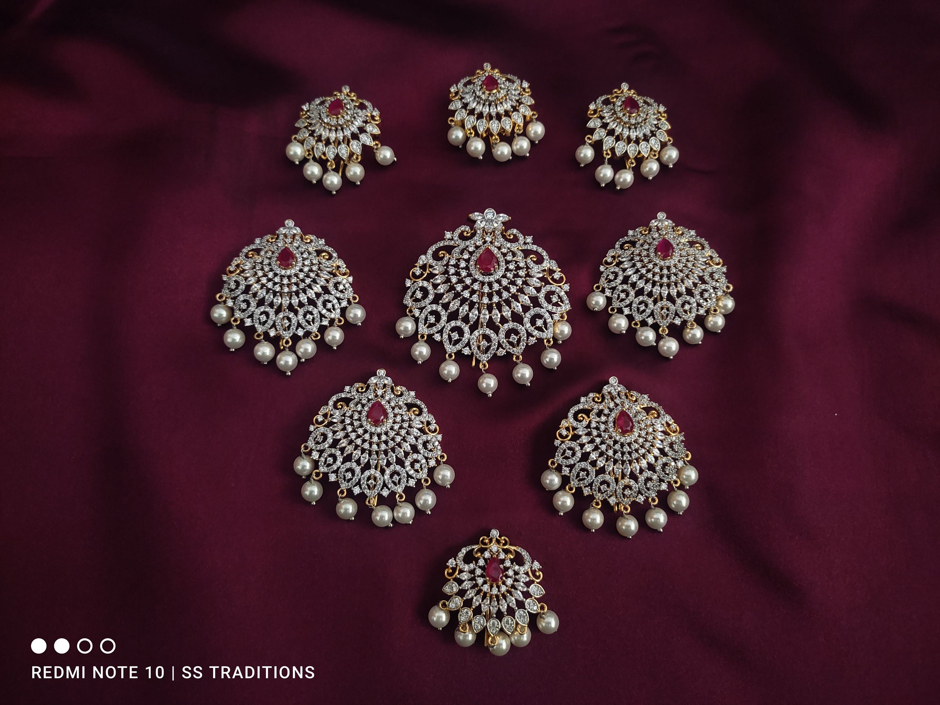 India AD Hair Clips Set/indian Hair Decor/9 Hair Braid - Etsy