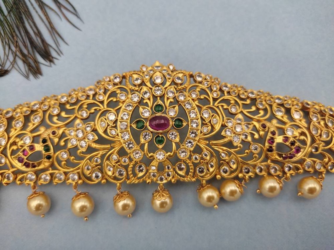 Indian Gold Hip Chain/saree Challa Kamarbandh/kamarpatta Belly - Etsy