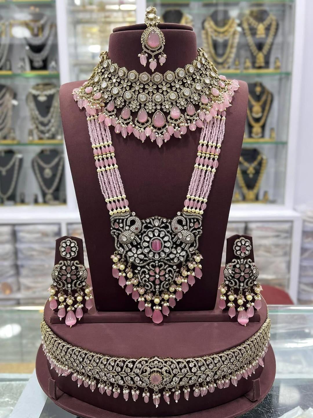 Bridal Full Jewellery Set | Victorian Choker, Long Haram, Waist Belt ...