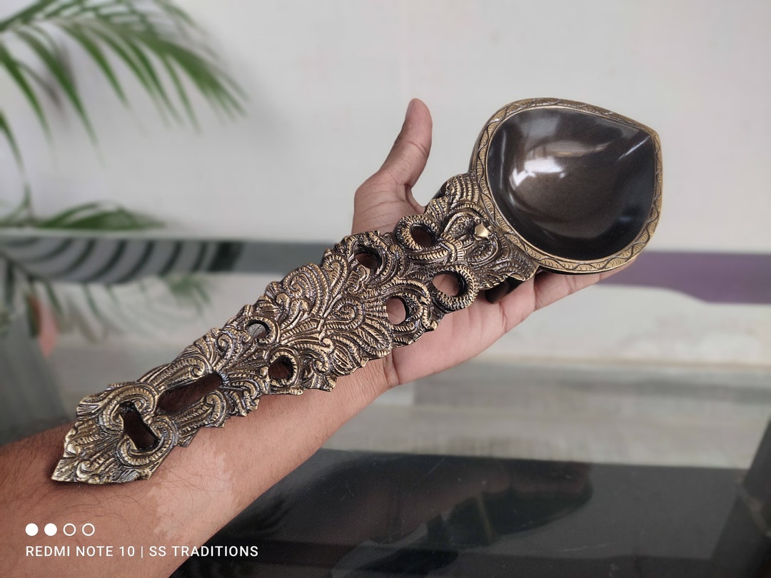 Brass Puja Spoon Panch Aarti Puja Spoon Religious Decor Hindu - Etsy