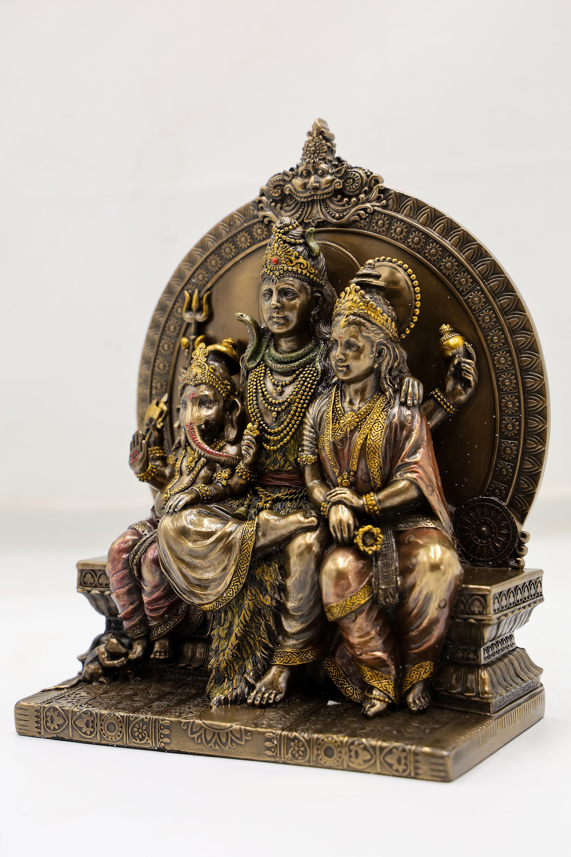 Shiv Parivar Statue, Bonded Bronze Shiva Family Statue, Shiva Parvati ...