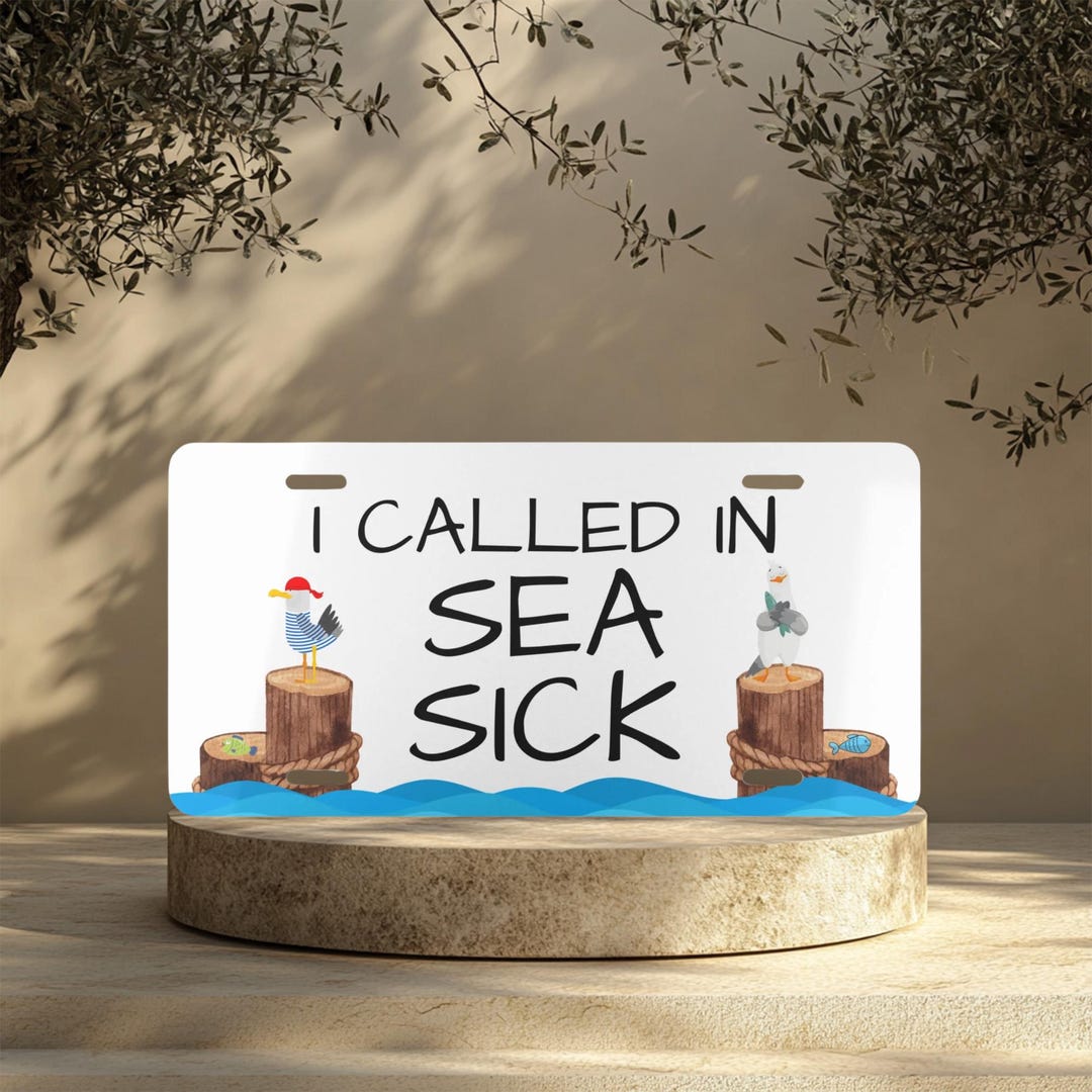 Sea Sick License Plate, Sea Sick Vanity Plate, Car Tag, Ocean Vibes ...