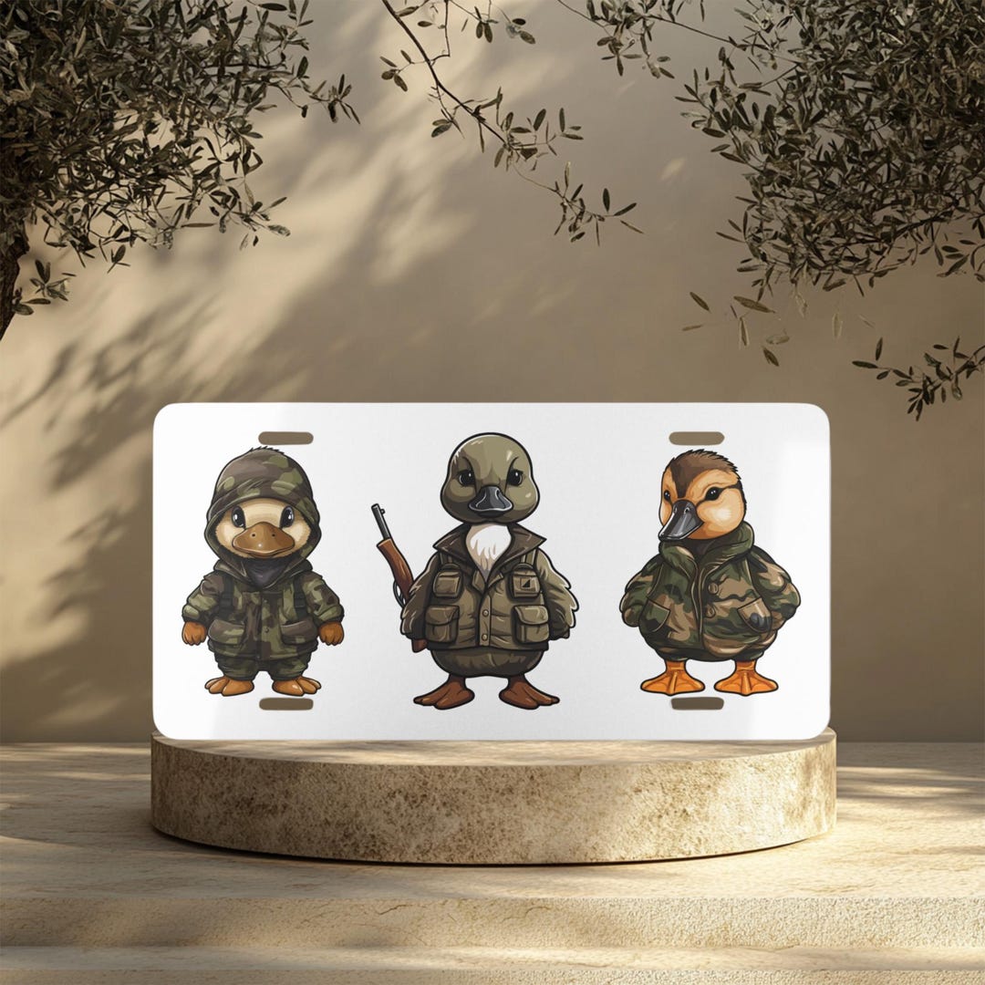 Cute Ducks Hunting Vanity Plate, Personalized License Plate, Custom Car ...