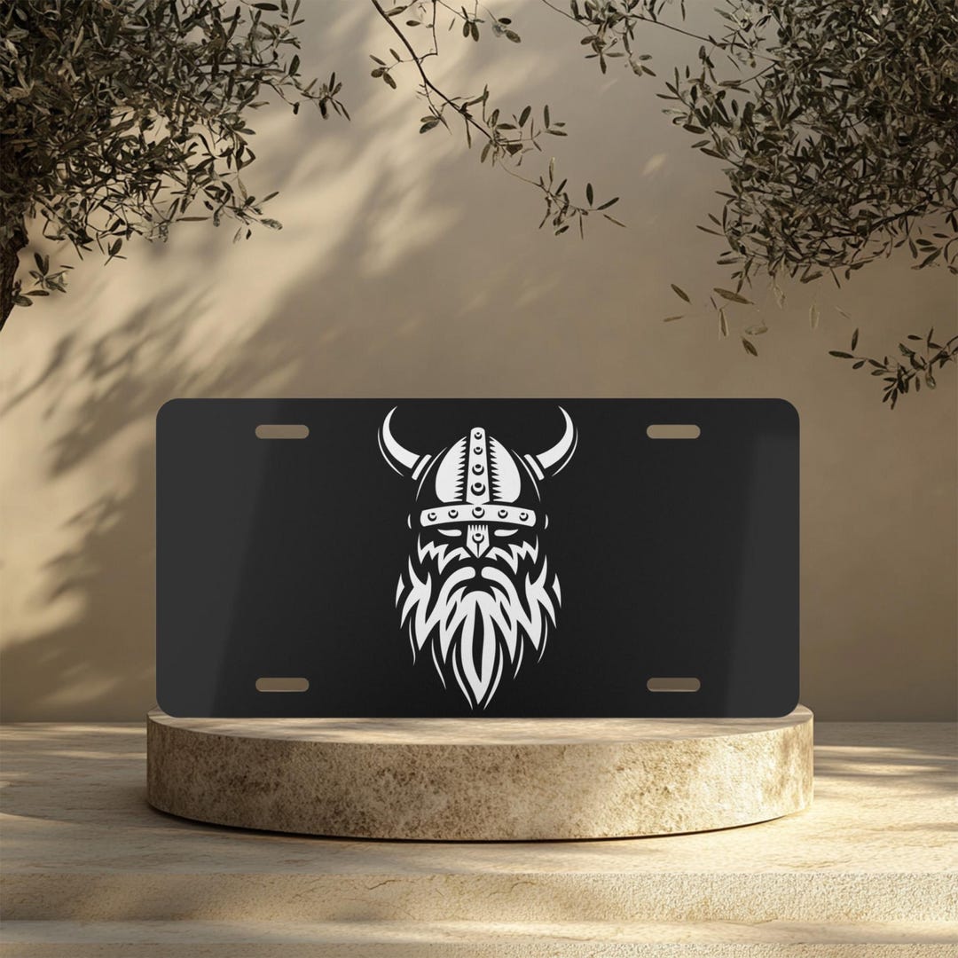Viking Vanity Plate | White Front License Plate | Nordic Vanity License ...
