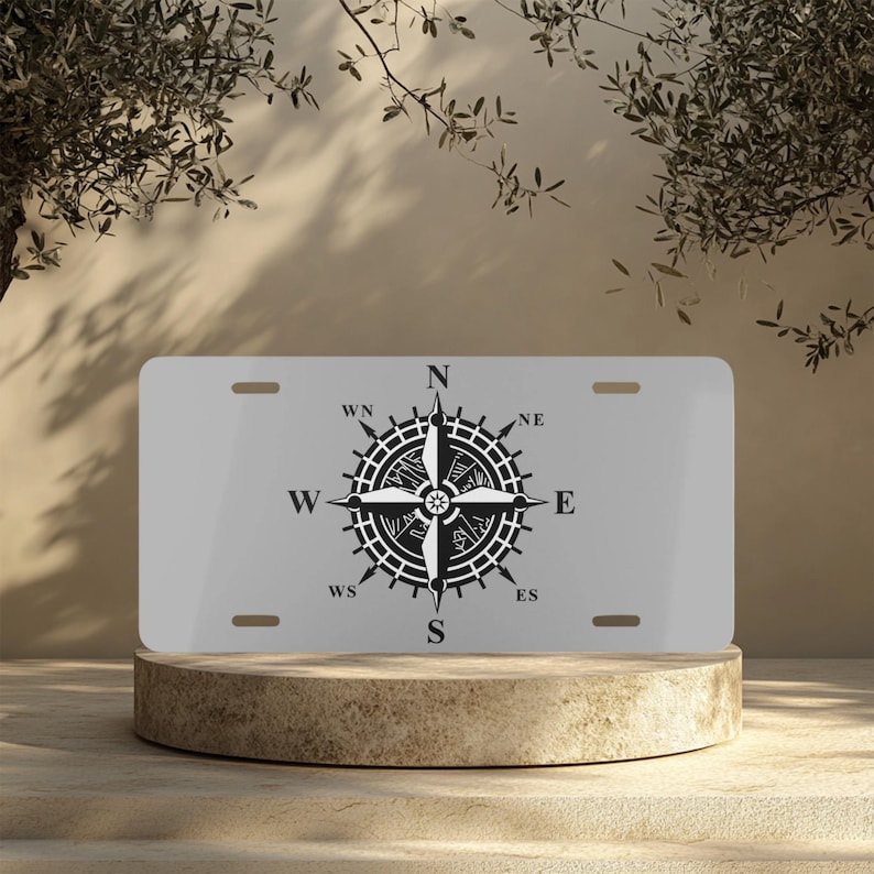 Compass Vanity Plate, Adventure Seeker Car Decor, Compass License Plate ...