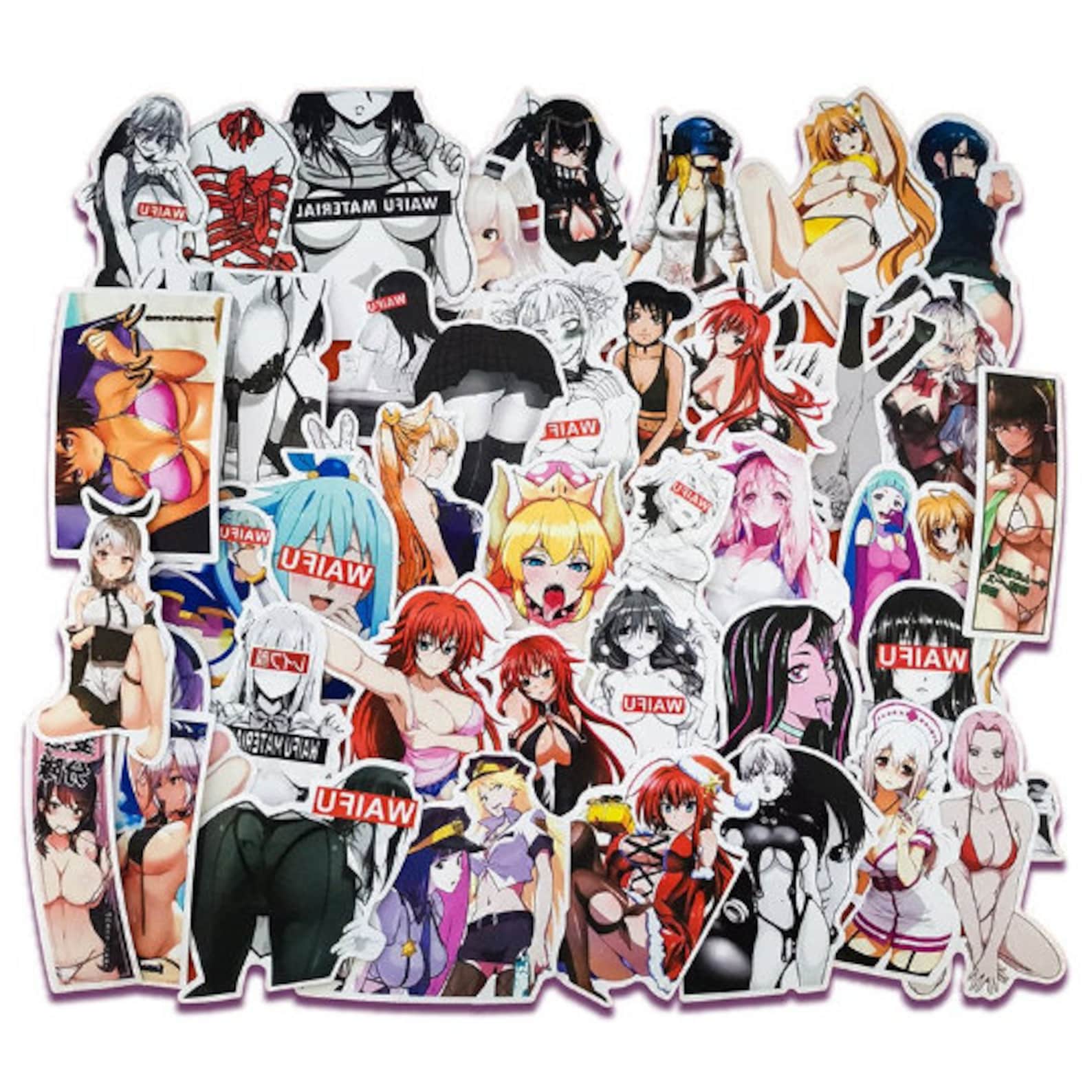 100 Lewd Anime Waifu Stickers Sexy Ahegao Laptop Decals Etsy