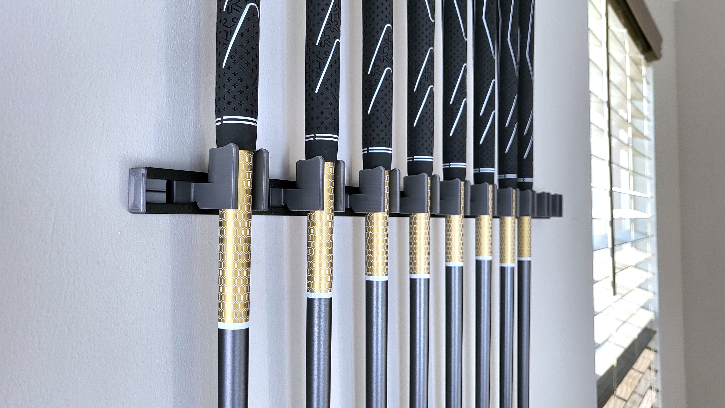 Golf Club Wall Rack. Golf Club Wall Display. Holds 10 Clubs on 24 ...