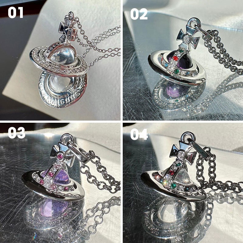 Saturn Necklace丨saturn Earrings丨saturn Bracelet Silver Bracelet Silver ...