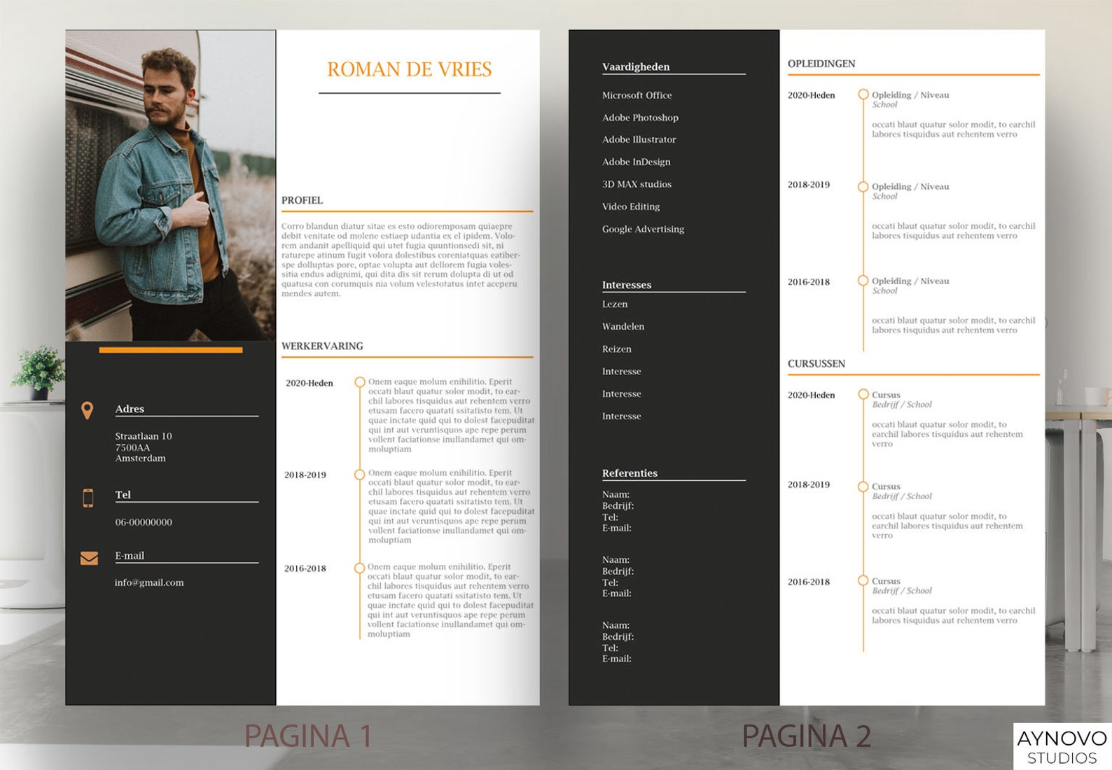 CV template resume with photo curriculum vitae reference | Etsy