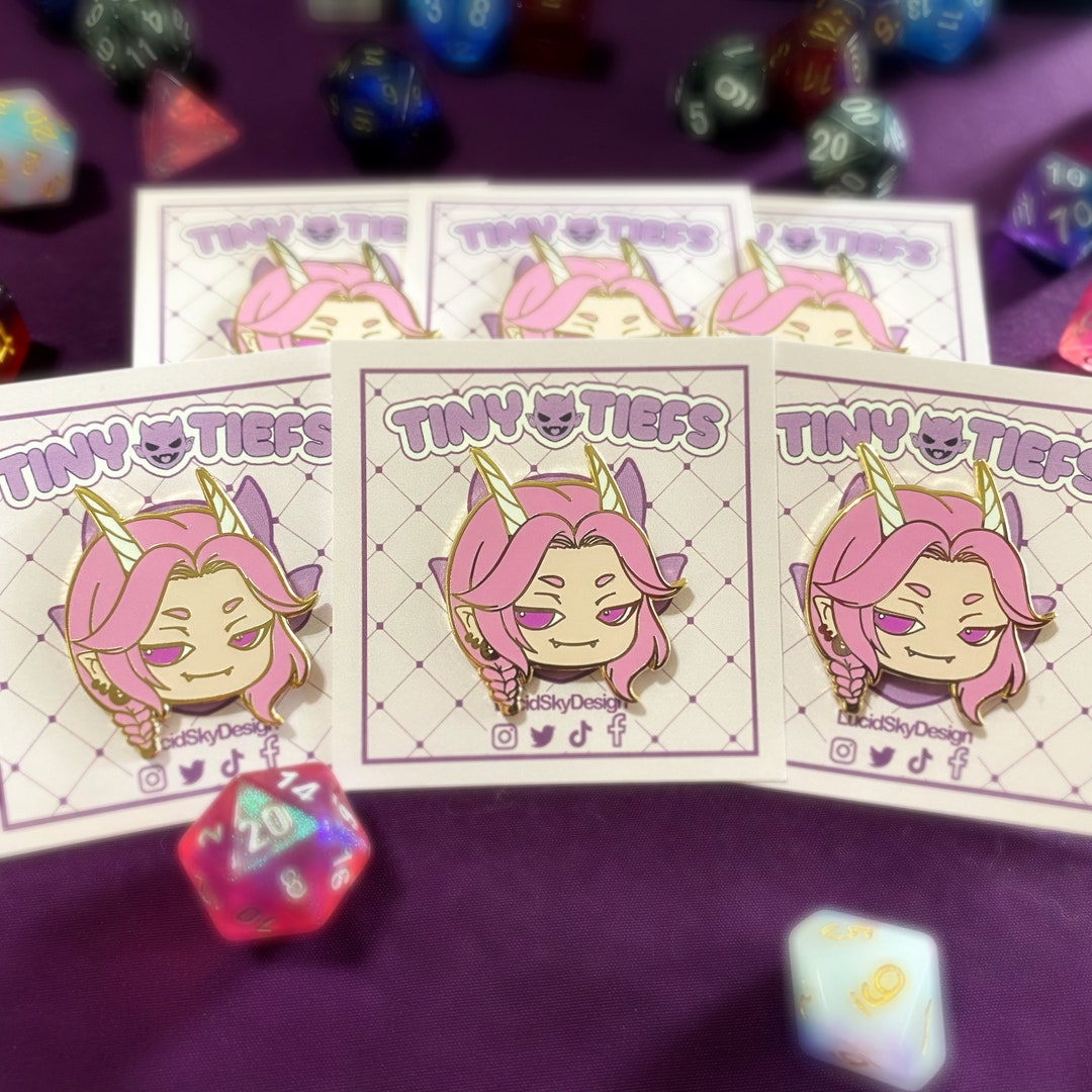 Dnd Tiny Tiefling Lux 1.5" Gold Plated Hard Enamel Pin - Etsy
