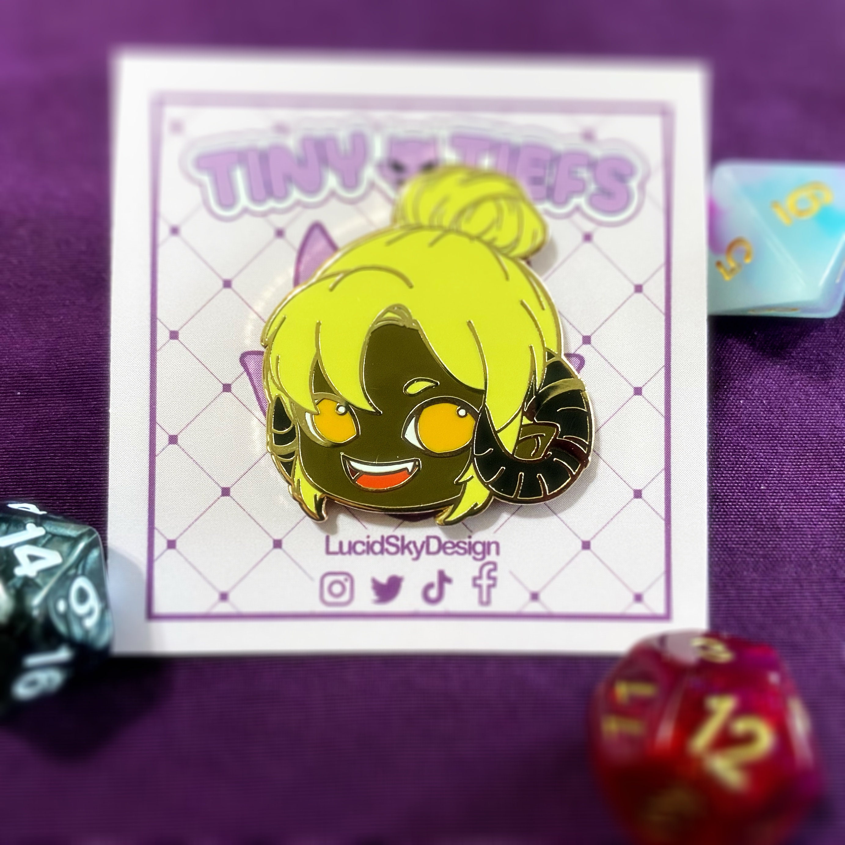Dnd Tiny Tiefling Vigil 1.5 Gold Plated Hard Enamel Pin - Etsy