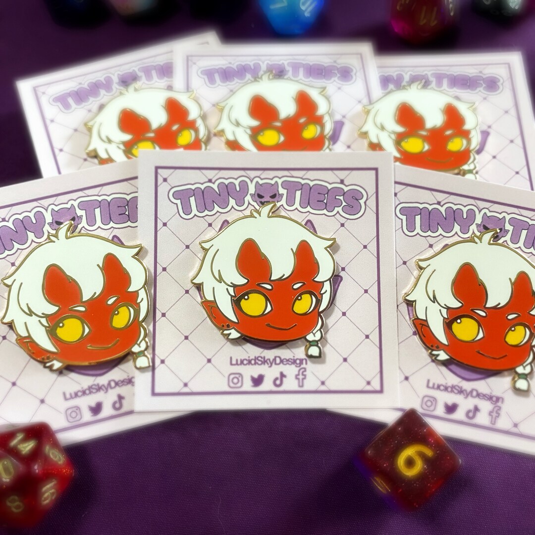 Dnd Tiny Tiefling Jax 1.5" Gold Plated Hard Enamel Pin - Etsy