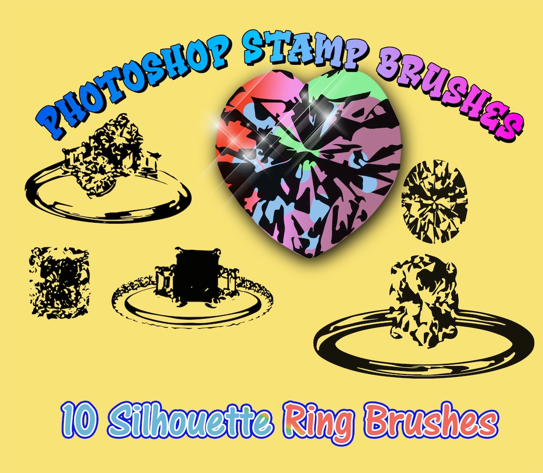 Diamond Ring Silhouette Brushes for Photoshop and Procreate by - Etsy