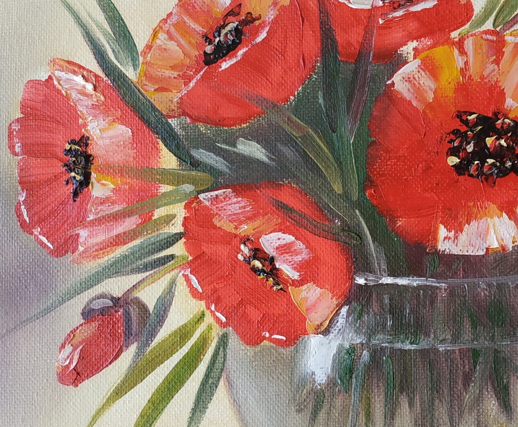 Red Poppies in Vase - Etsy