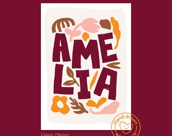 Hand Drawn Name Art | Etsy