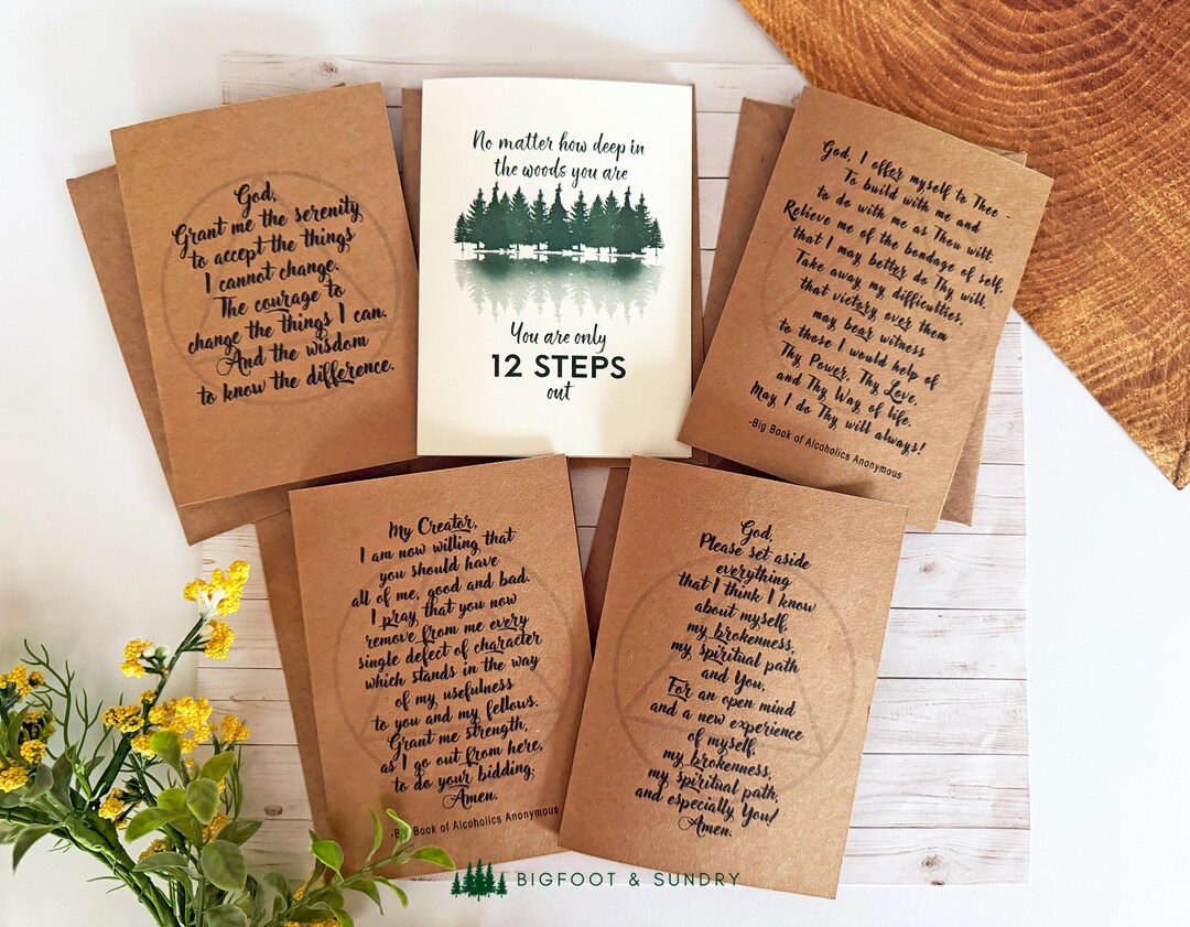 12 Step Recovery Card Set: AA Al-anon Coda Sobriety Gift - Greeting ...