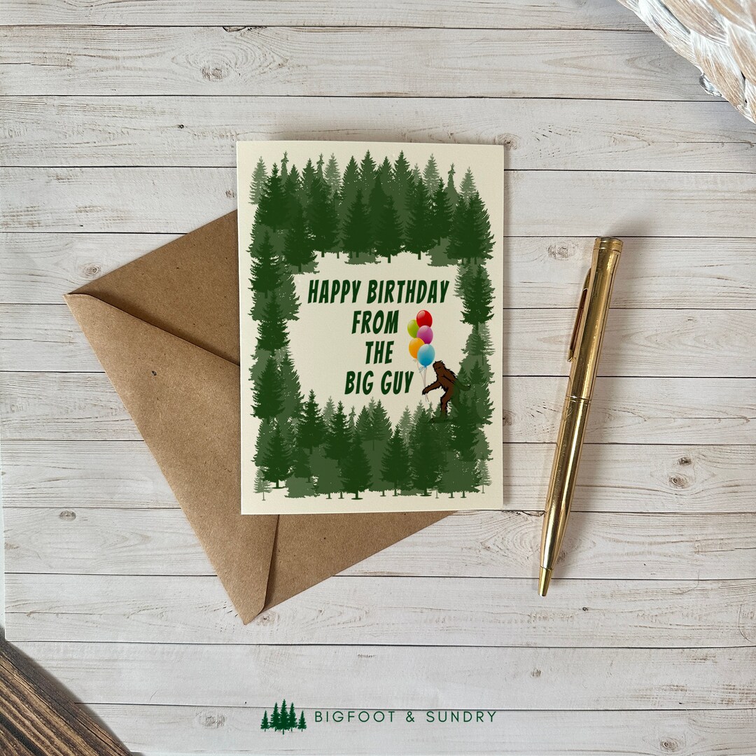 Happy Birthday From Bigfoot Card Birthday Gift Sasquatch - Etsy