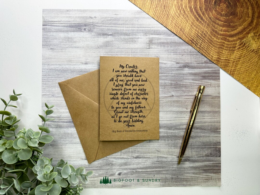 Seventh Step Prayer Card: AA Al-anon 12 Step Recovery Sobriety Gift - Etsy
