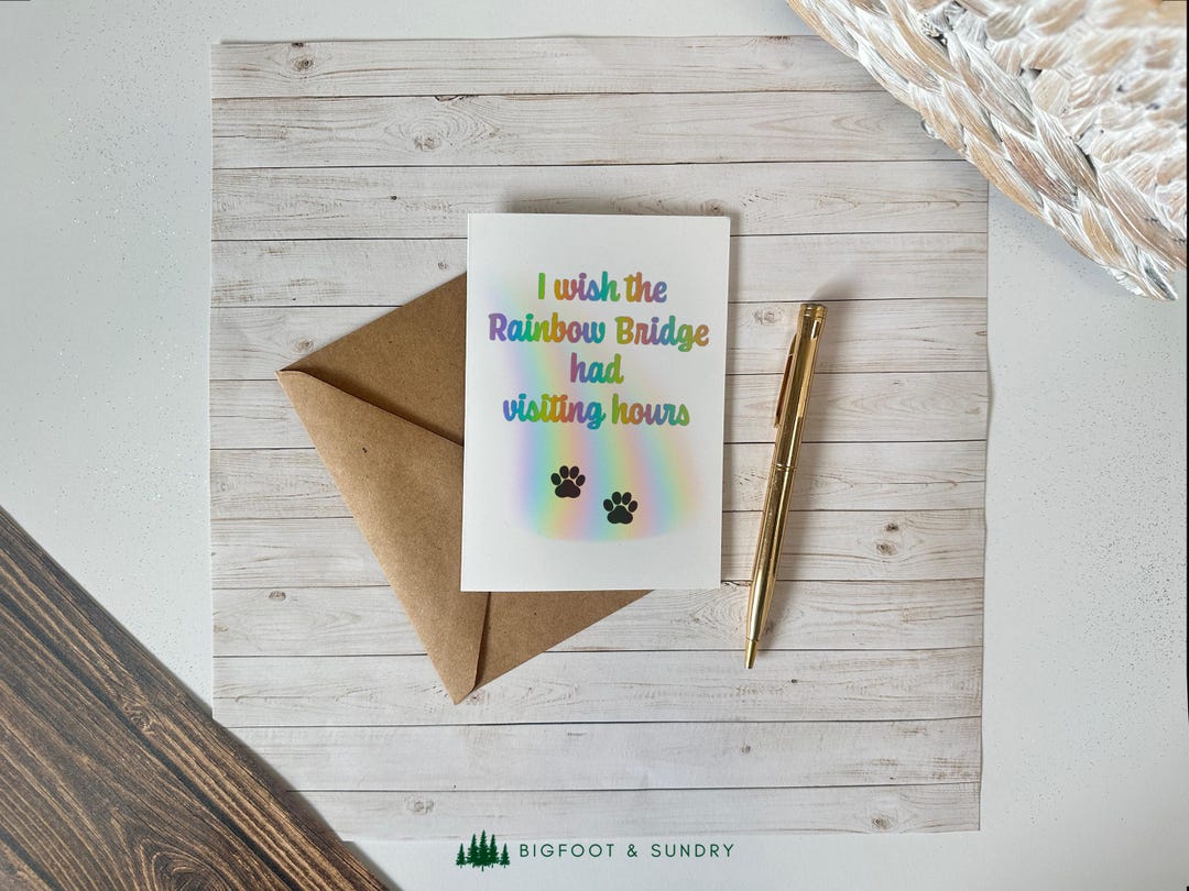 Rainbow Bridge Pet Loss Sympathy Card - Etsy