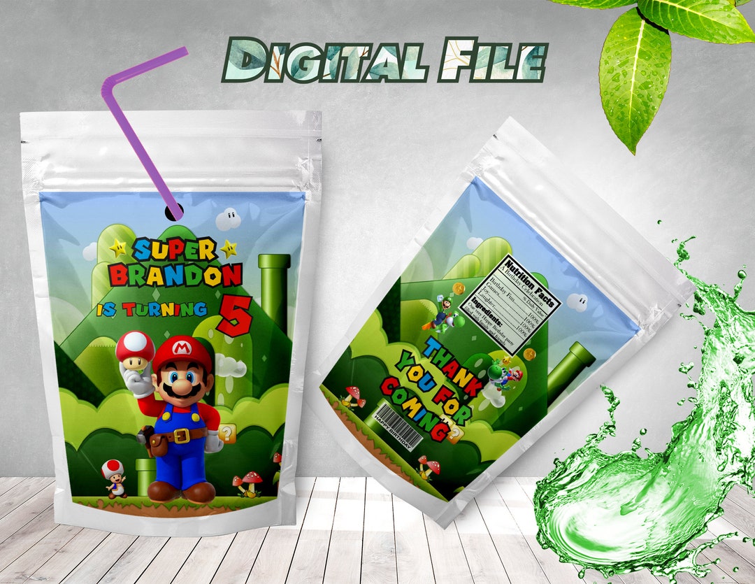 DIGITAL FILE, Super Mario Capri Sun Label, Super Mario Juice Pouch ...