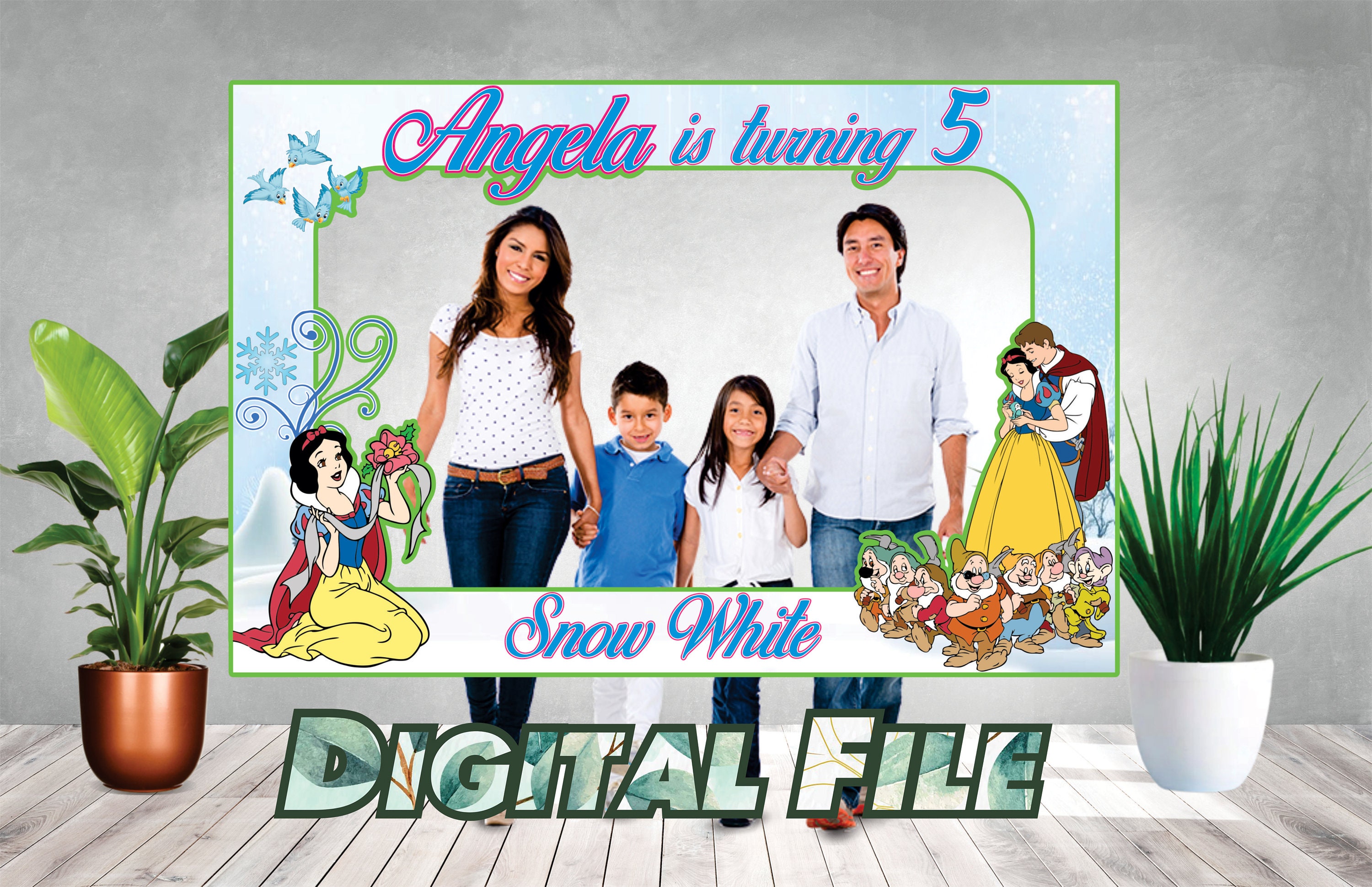 DIGITAL FILE Snow White Photo Booth Frame Snow White - Etsy