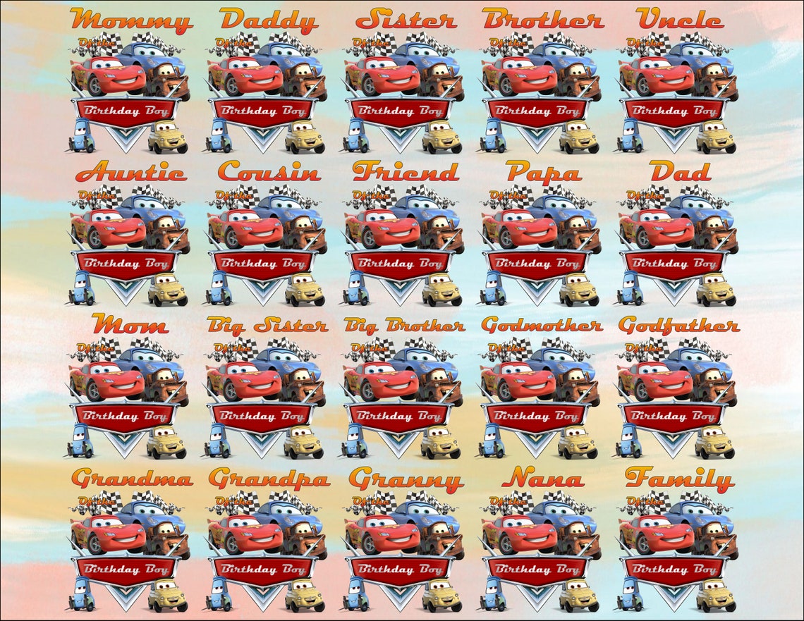 DIGITAL FILE, Cars Birthday Family Bundle, Cars Iron on Transfer, Cars ...