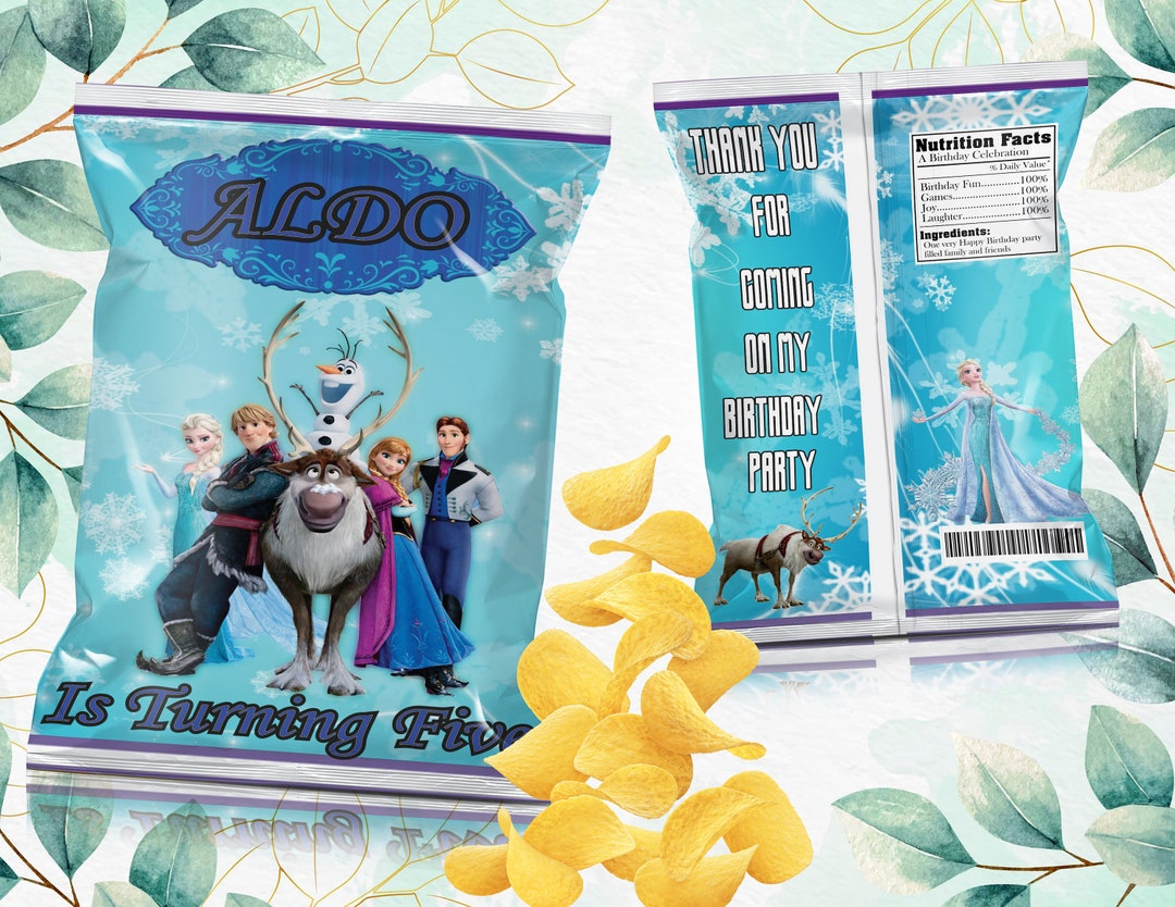 DIGITAL FILE, Frozen Chips Bag Labels, Frozen Candy Bag, Frozen ...