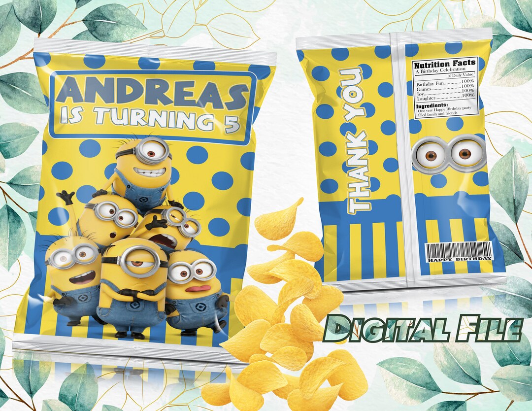 DIGITAL FILE, Minions Chip Bag Labels, Minions Candy Bag, Minions ...