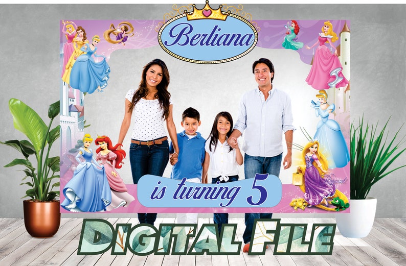 DIGITAL FILE, Disney Princess Photo Booth Frame, Disney Princess ...