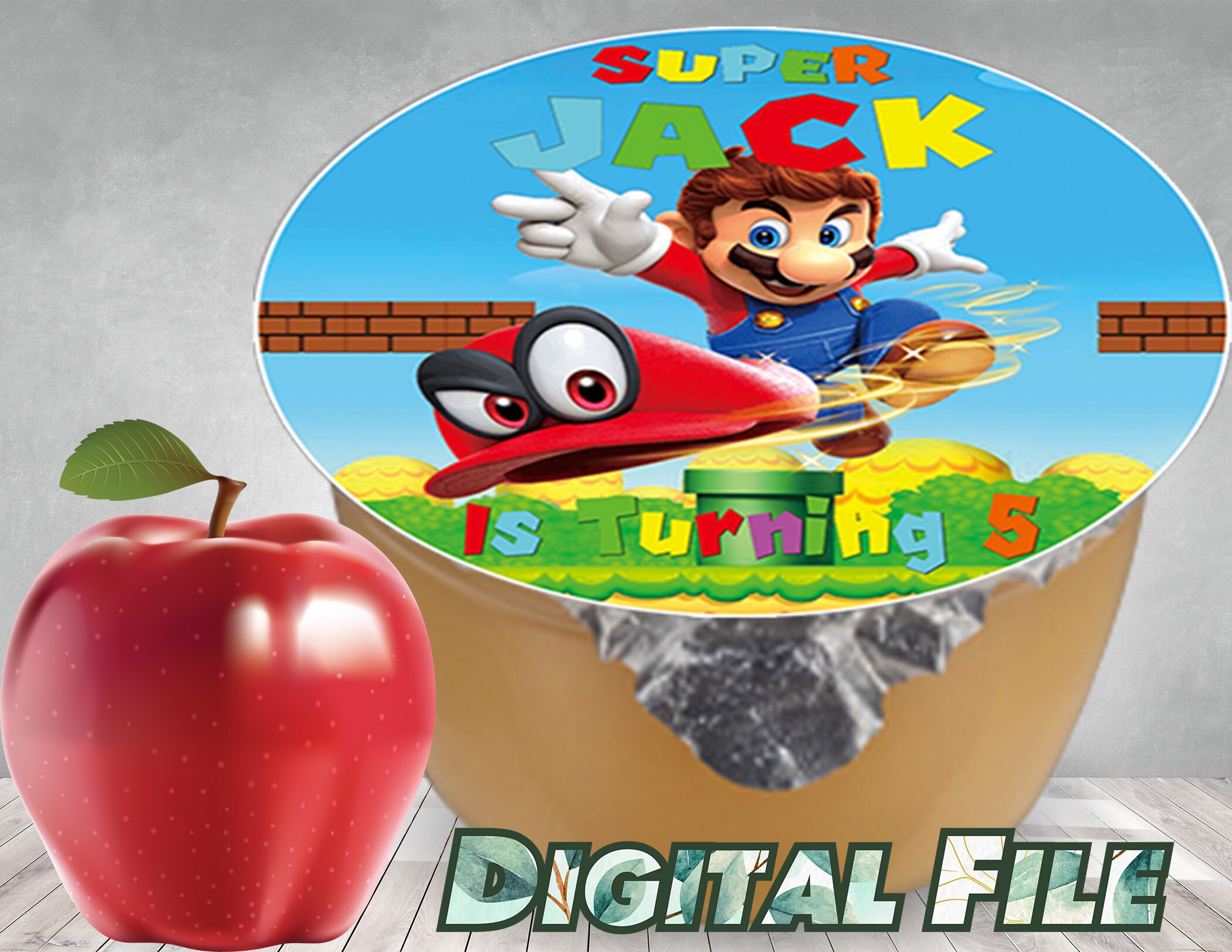 DIGITAL FILE, Super Mario Apple Sauce Label, Super Mario Birthday Party ...