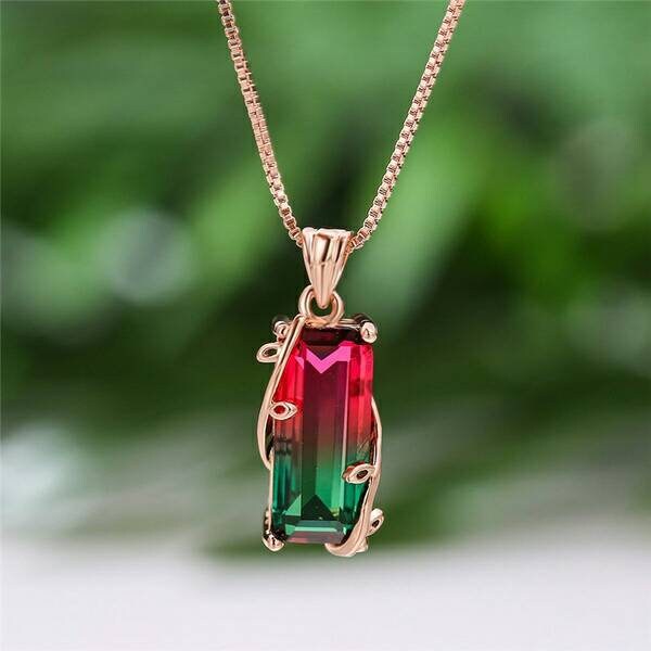 Watermelon Tourmaline Pendant - Etsy