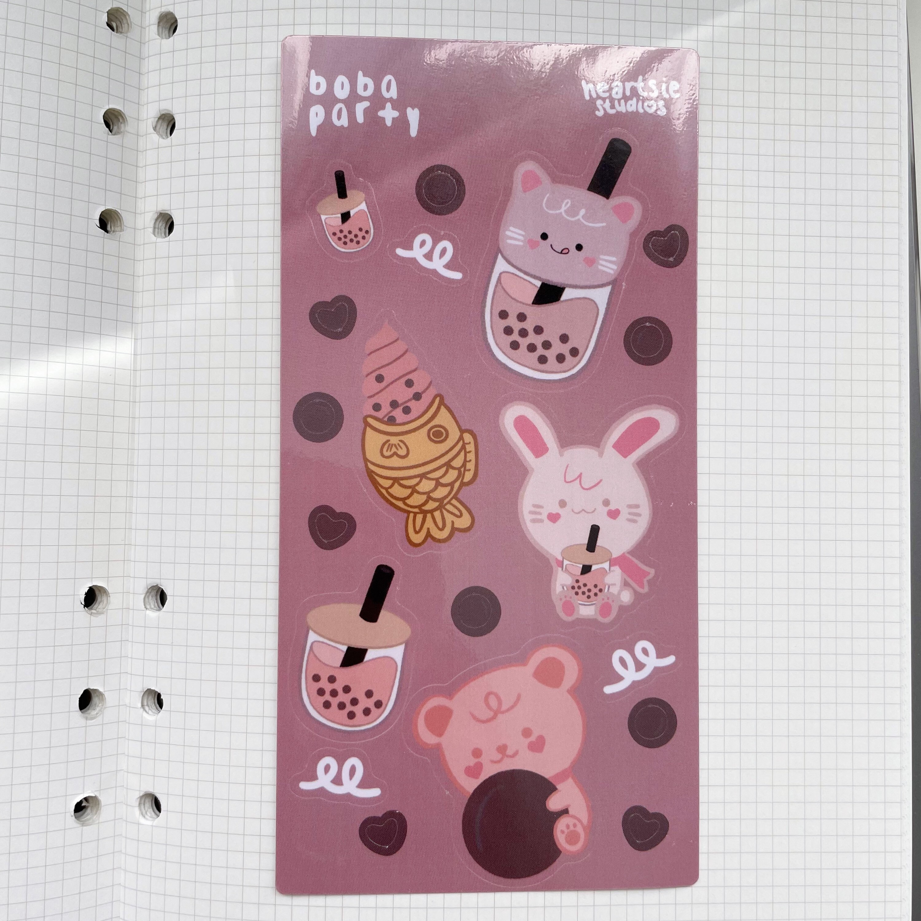Boba Party Sticker Sheet Bubble Tea Sticker Boba Sticker | Etsy