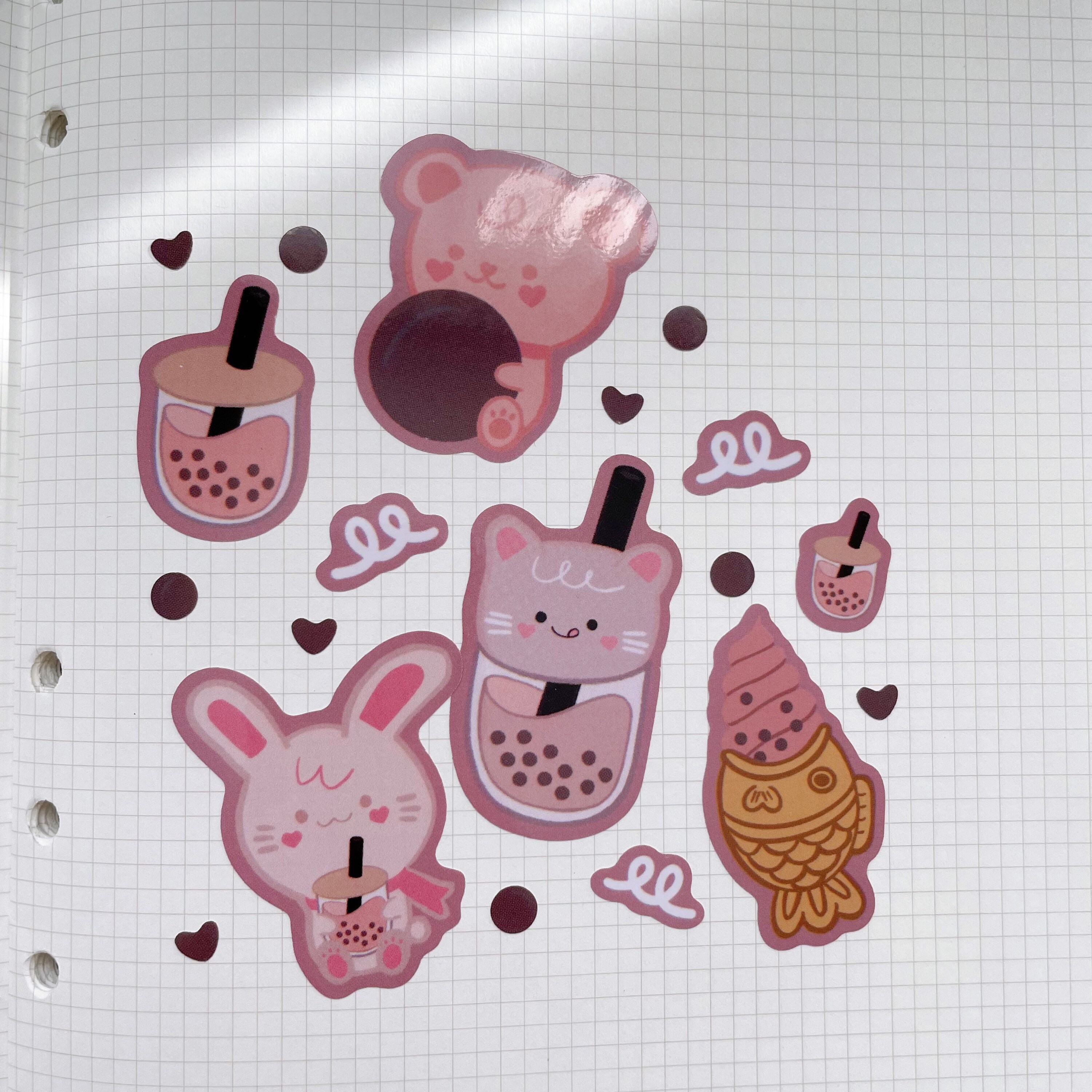 Boba Party Sticker Sheet Bubble Tea Sticker Boba Sticker - Etsy