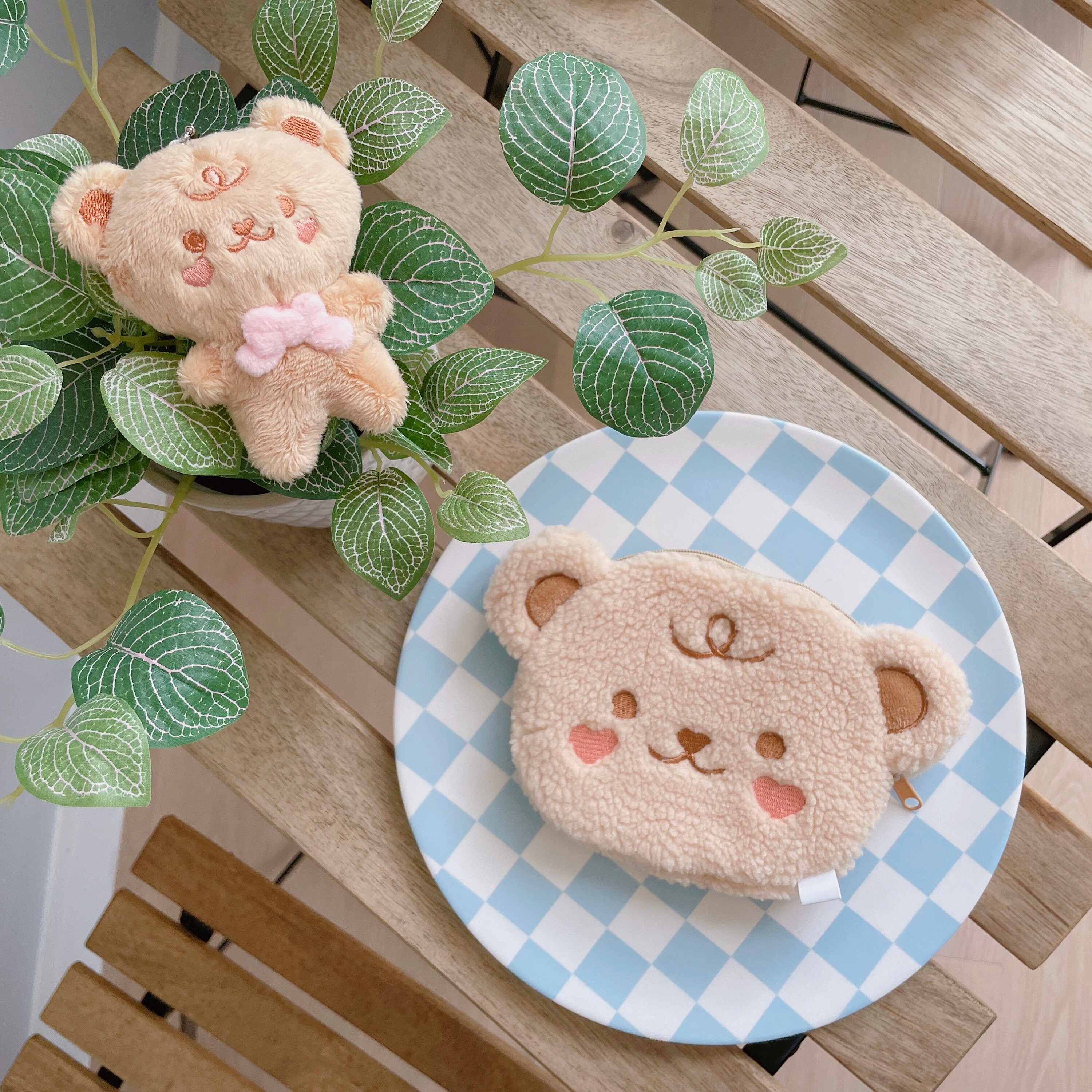 Choco Bear Plush Coin Purse Kawaii Bear Bag Plush Purse - Etsy