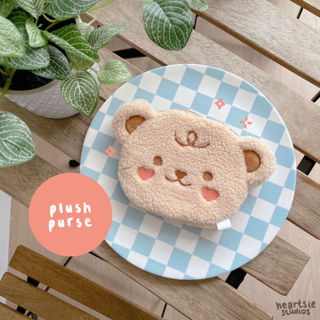 Choco Bear Plush Coin Purse | Kawaii Bear Bag, Plush Purse, Plush Coin ...