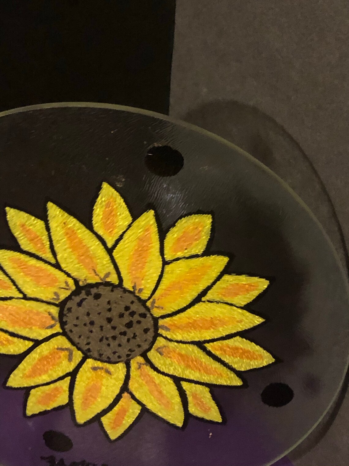 8 Round Cutting Board Sunflower - Etsy