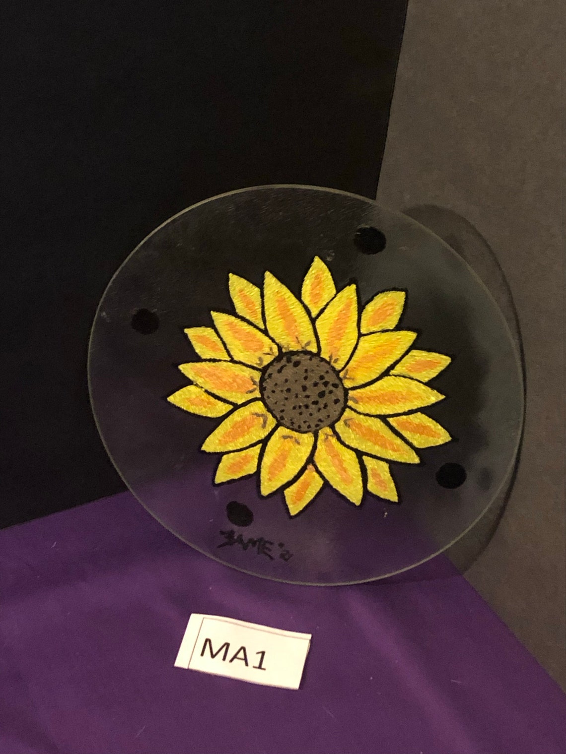 8 Round Cutting Board Sunflower - Etsy