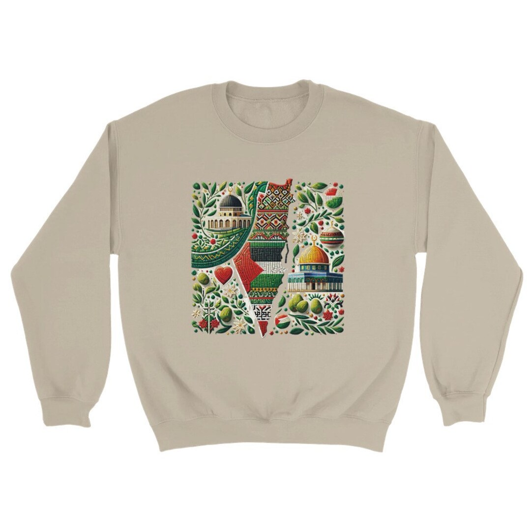 Palestinian Cultural Mosaic Map Unisex Crewneck Sweatshirt - Etsy