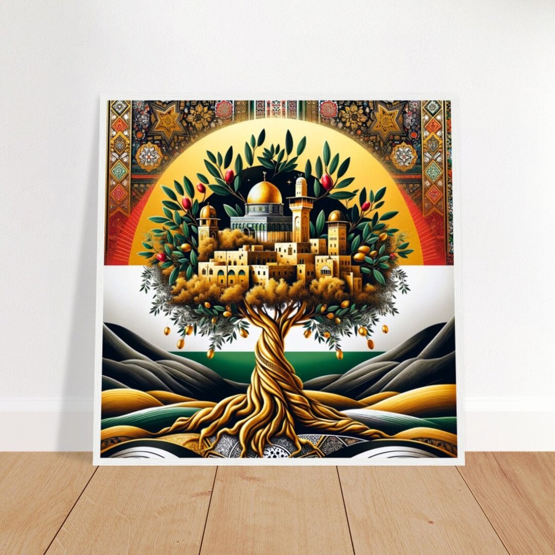 Golden Jerusalem & Olive Harmony Premium Wooden Framed Poster - Etsy