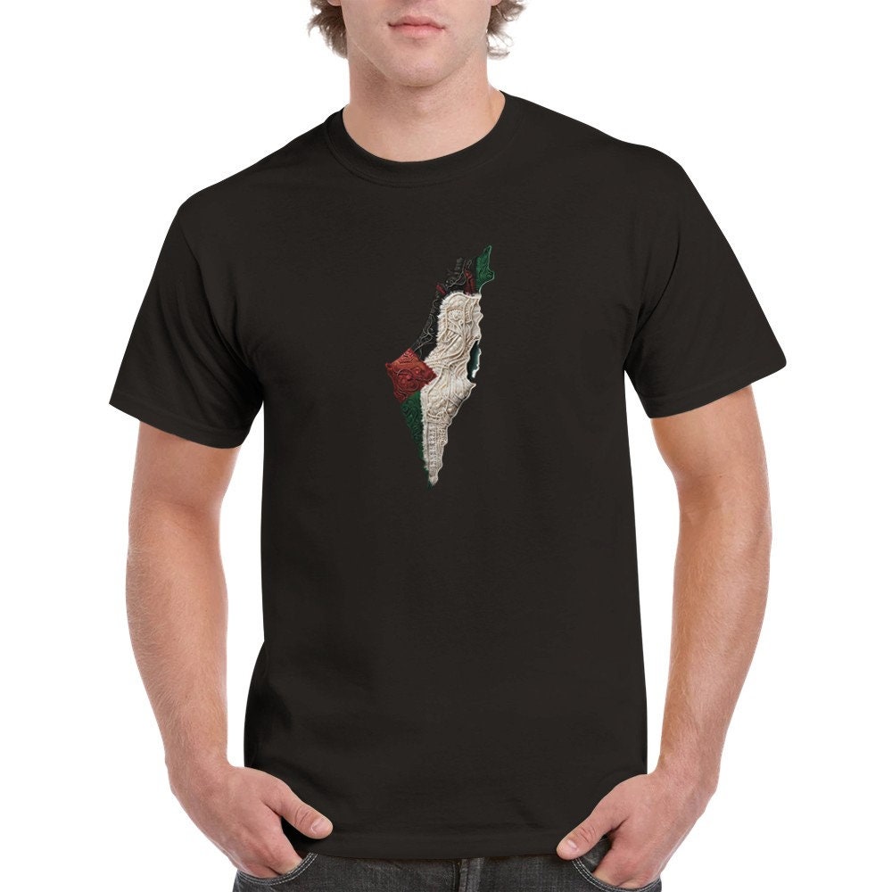 Palestine Map Thobe Design Unisex Crewneck T-shirt - Etsy