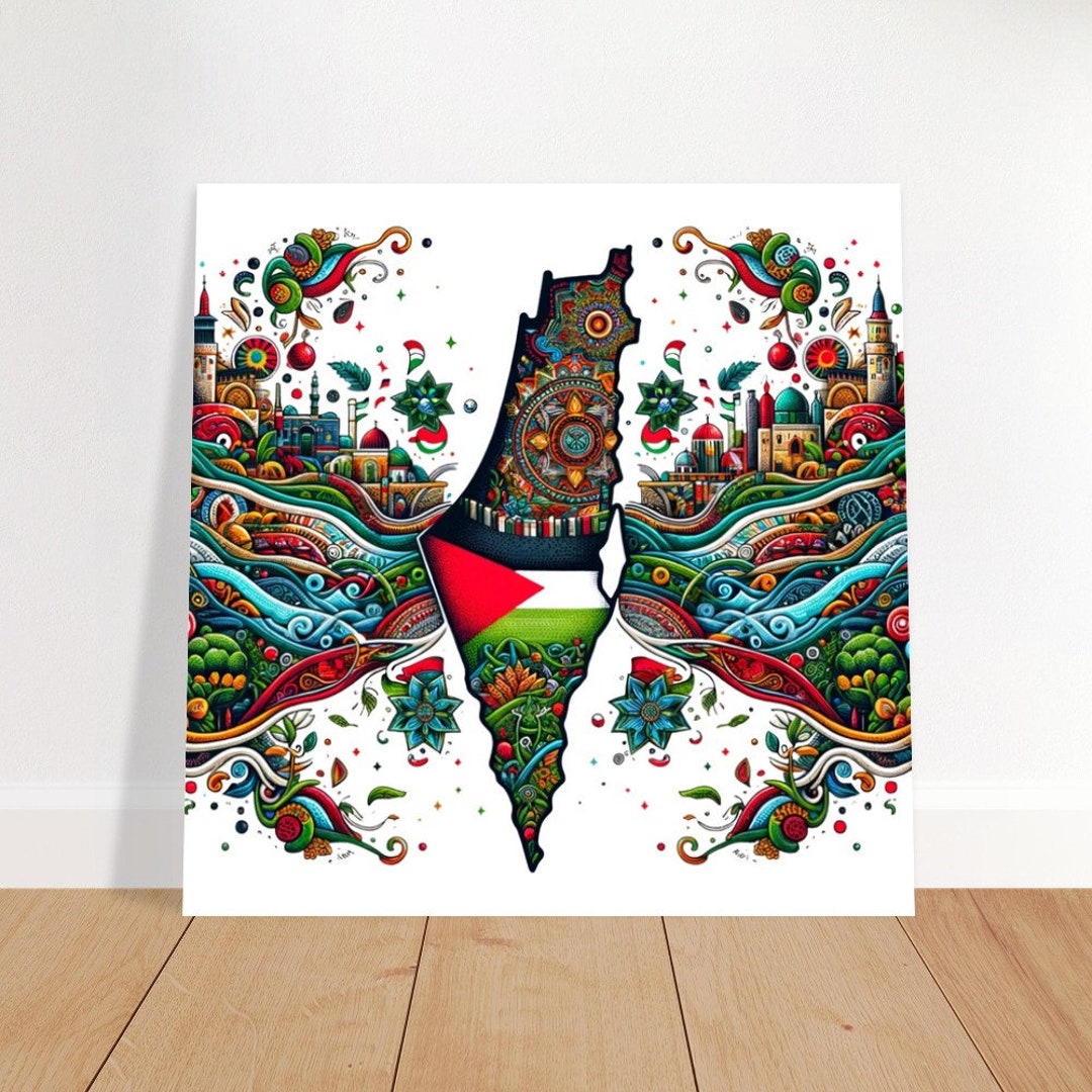 Palestinian - Colorful Map Premium Matte Paper Poster - Etsy