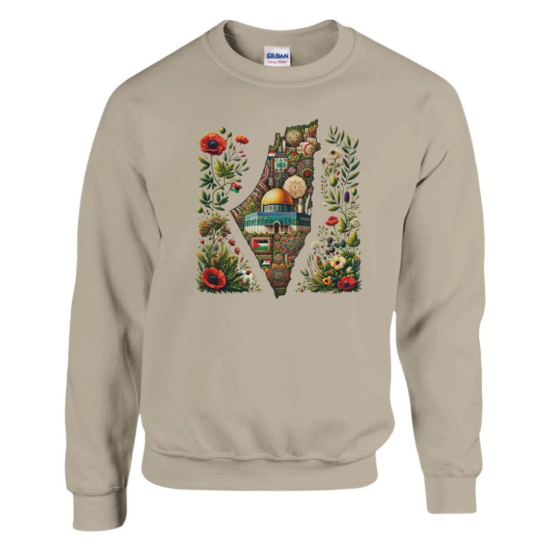 Stunning Mosaic Map of Palestine Unisex Crewneck Sweatshirt | Gildan ...