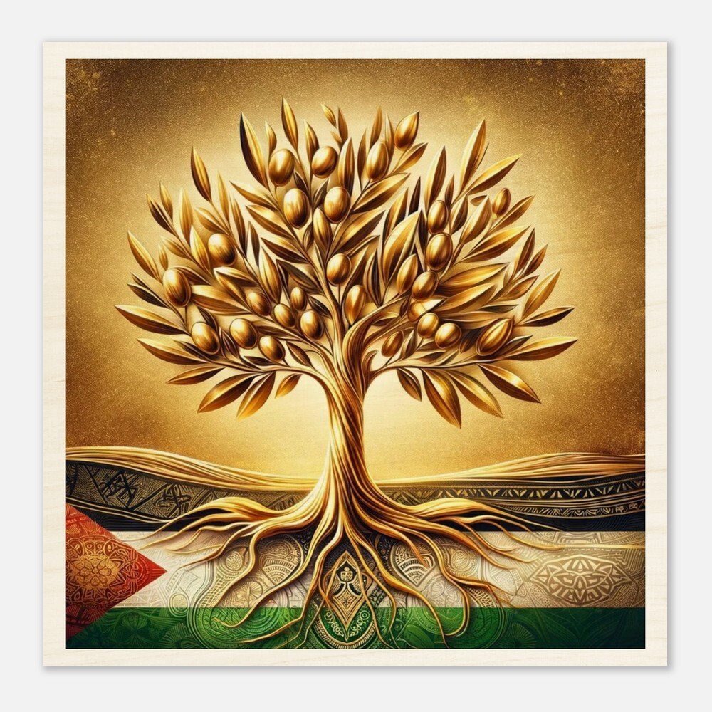 Palestine Golden Olive Tree Wooden Wall Art Prints - Etsy Hong Kong