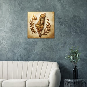 Golden Palestine Map Wall Art Premium Matte Paper Poster - Etsy