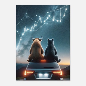 Bull and Bear Night Sky Premium Matte Paper Poster - Etsy
