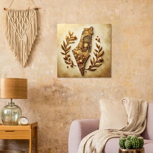 Golden Palestine Map Wall Art Premium Matte Paper Poster - Etsy