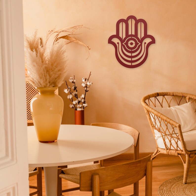 Geometric Hamsa Metal Wall Art – Jewish Home Decor, Housewarming Gift ...