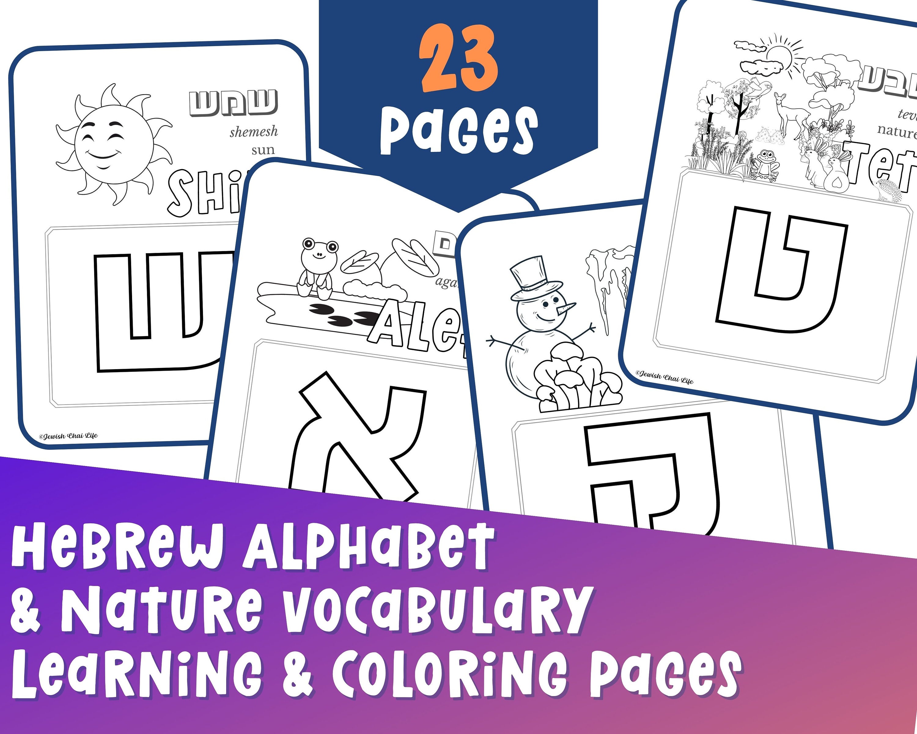 Printable i'm Learning Hebrew Alphabet Tevah - Etsy Canada