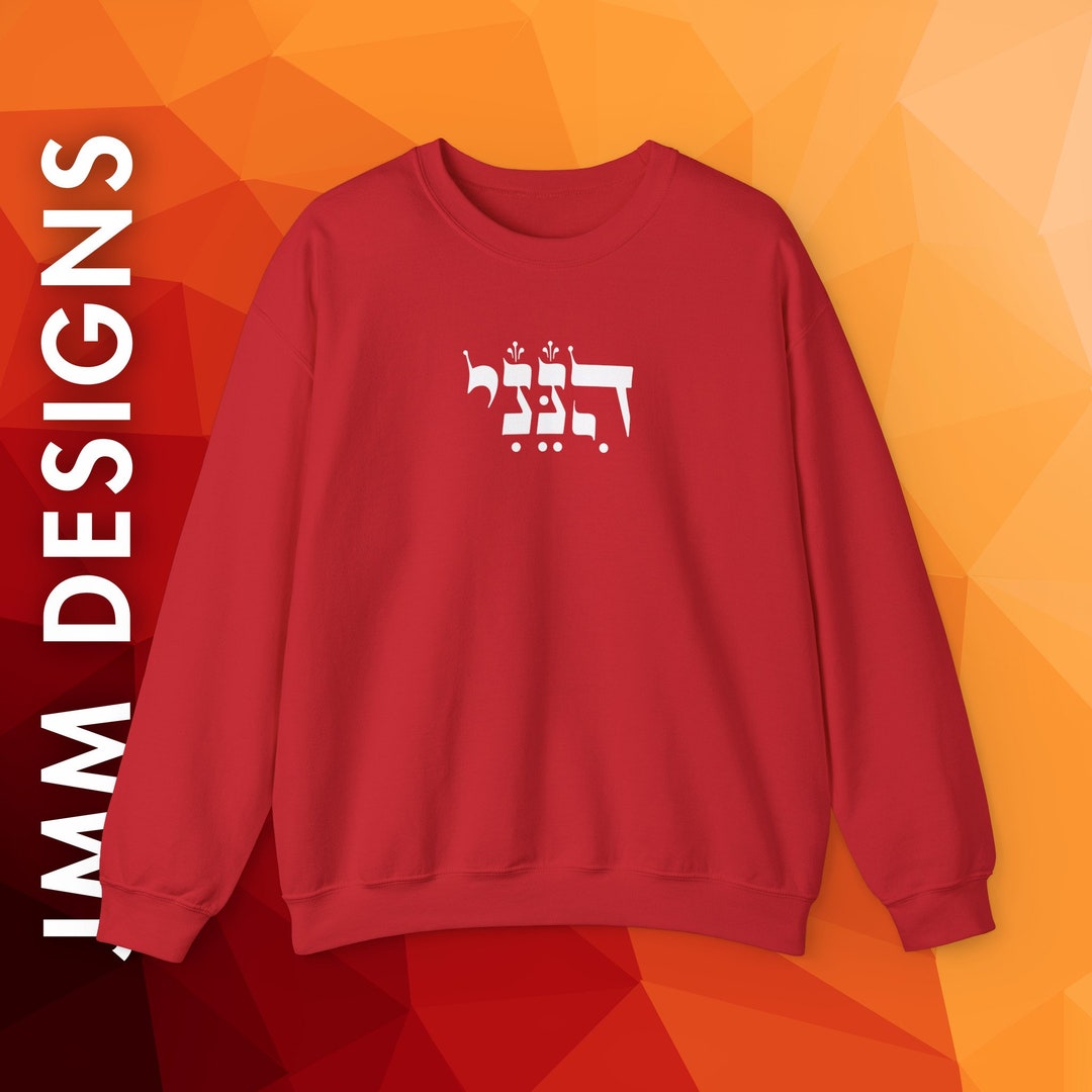 Hineni Here I Am Hebrew Sweatshirt, Typography, Torah Quote, Religious ...