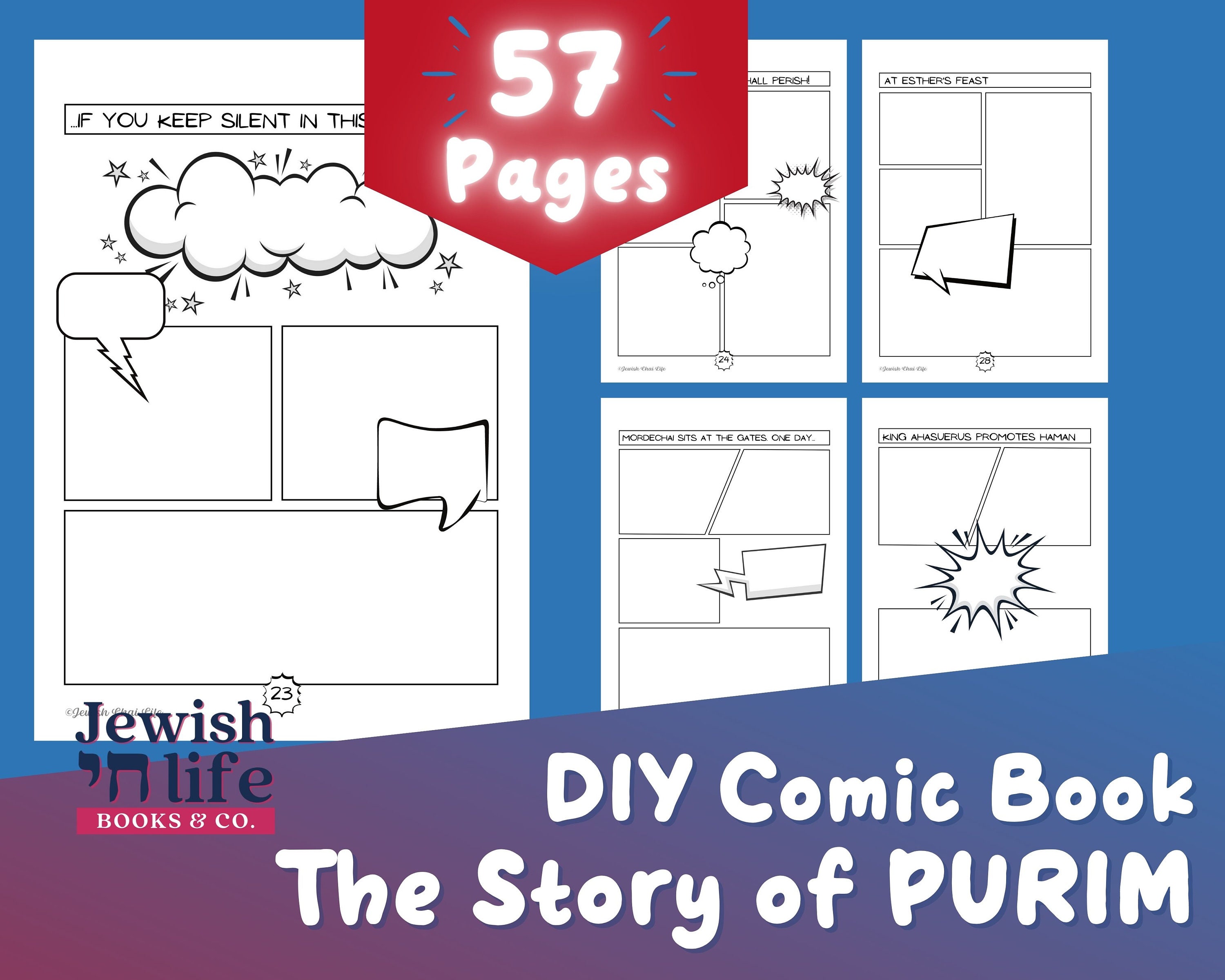 Printable DIY "my Own Megillat Esther Comic Book" Torah/bible Study ...